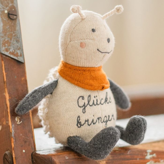 Ava & Yves Kuscheltier Marienkäfer GLÜCKSBRINGER Bouclé creme/anthrazit
