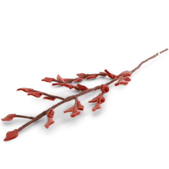 Gry & Sif Filz ZWEIG mit BLÄTTERN Rusty Red (60cm)